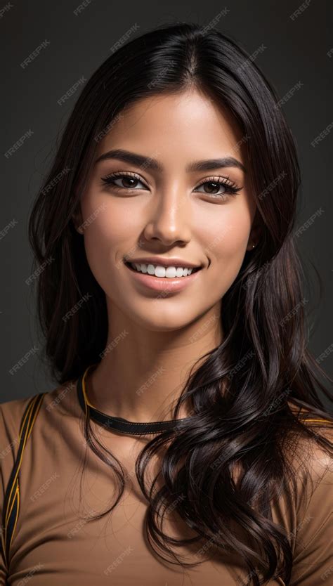 Close Up Photography Of Beautiful Colombian Woman Premium Ai