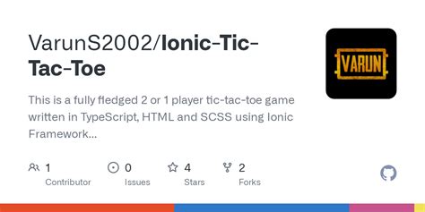 Github Varuns2002ionic Tic Tac Toe This Is A Fully Fledged 2 Or 1 Player Tic Tac Toe Game