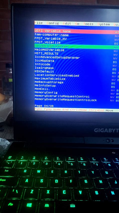 Does Anyone Know This Uefi Variable I Came Across On My Aero 15w V7 And What Does It Do R