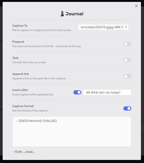 Capture Add Journal Entry Quickadd