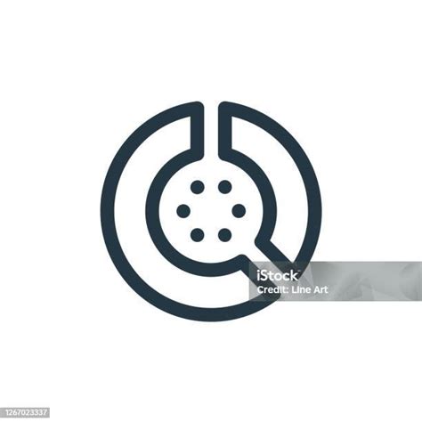 핀테크 컨셉의 원형 차트 아이콘 벡터입니다 원형 차트 편집 가능한 스트로크의 씬 선 그림입니다 웹 및 모바일 앱 로고 인쇄