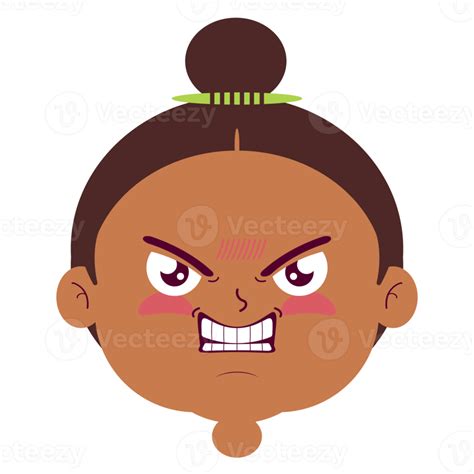 Girl Angry Face Cartoon Cute 14319567 Png