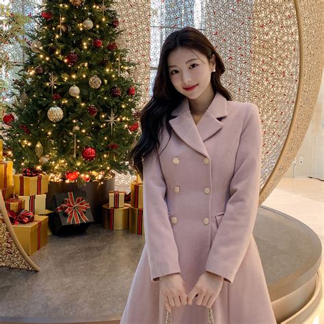 아뜨랑스 하객룩 🔥아뜨데이 앵콜할인🔥 🚚부분당일발송 주문폭주 로즈엘 A라인 모직 더블 롱 코트 Ct1622