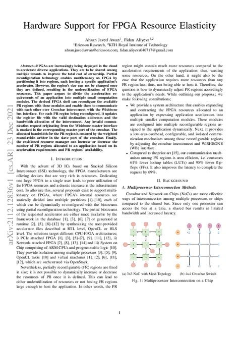 Pdf Hardware Support For Fpga Resource Elasticity Fidan Aliyeva