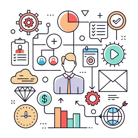 Colorful Business Process Flowchart With Icons Premium Ai Generated Vector