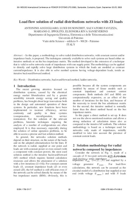 Pdf Load Flow Solution Of Radial Distributions Networks With Zi Loads