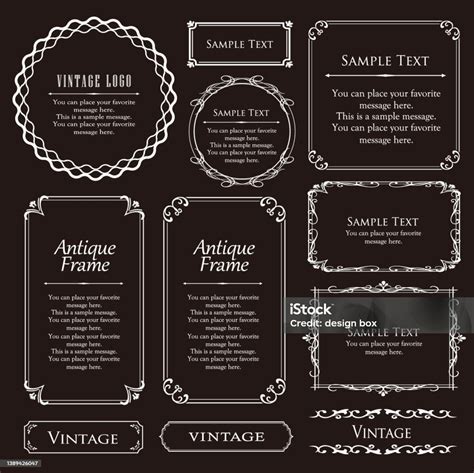 앤티크 프레임 디자인 재료 세트 편지의 치료 디자인을 장식하는 요소 봄을 느끼는 식물의 프레임 좋은 지배 라인 0명에 대한 스톡 벡터 아트 및 기타 이미지 Istock