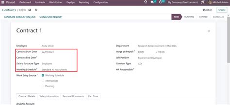 Contracts In Odoo 16 Payroll App Odoo V16 Enterprise Edition Book