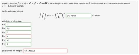 Solved 1 Point Suppose F X Y Z X2 Y2 Z2 And W Is The