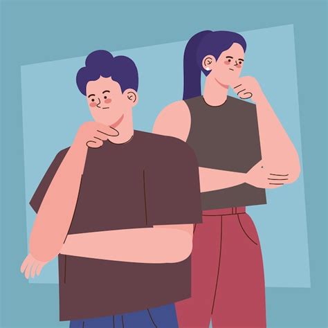 Premium Vector Persons Couple Thinking Characters