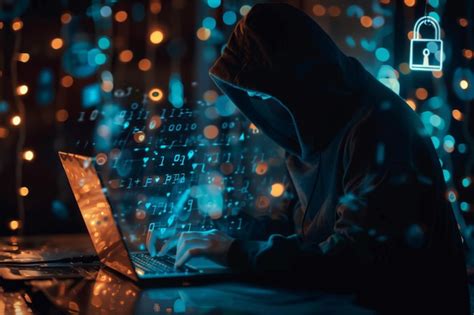 Premium Photo A Hacker Accessing Sensitive Information On A Laptop In