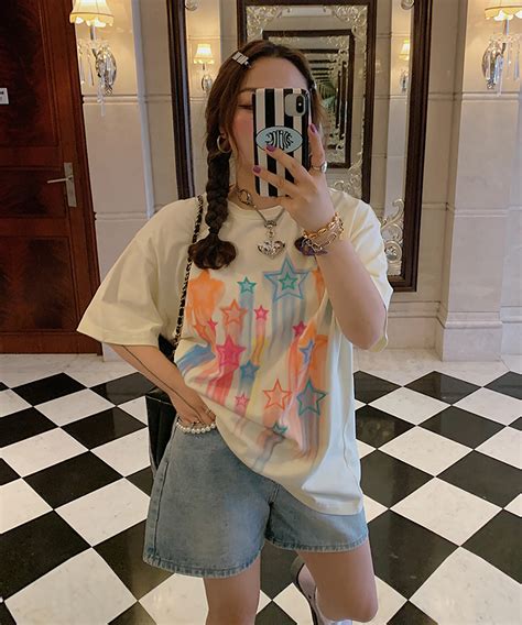 론리하트클럽 ~4번 Big 컬러 스타 반팔티