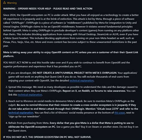 Statement From Openxr Working Group In Response To Community Discourse