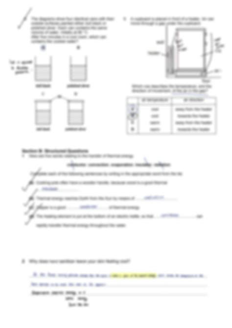 SOLUTION Igcse Physics Evaporation And Heat Transfer Worksheet Studypool