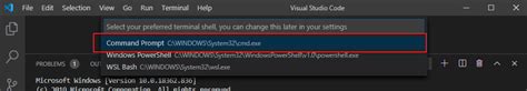 Как изменить терминал в Visual Studio Code