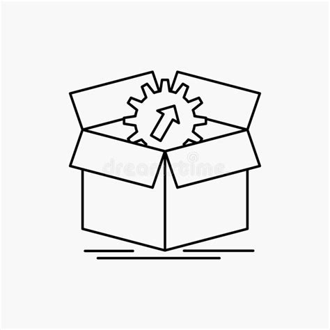 Upload Performance Productivity Progress Work Line Icon Vector Isolated Illustration Stock