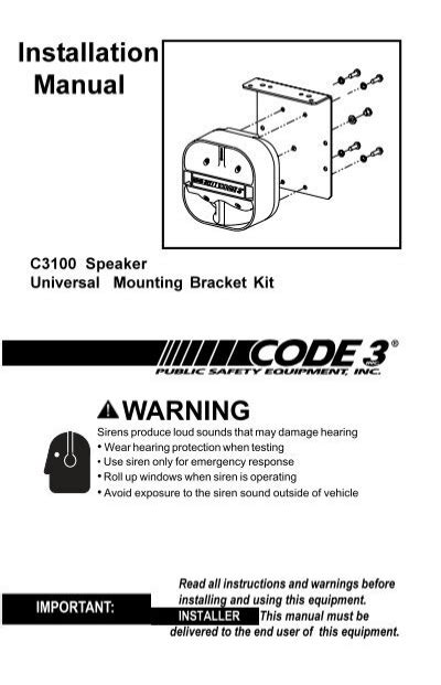 C Series Speaker Installation Guide Code Public Safety
