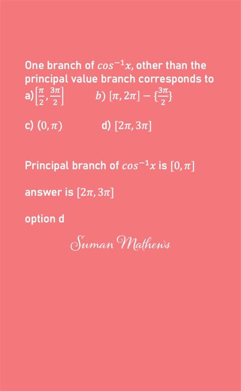 what are the principal values of this inverse trig function math made