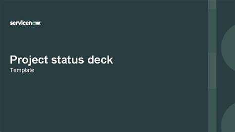 Project Status Deck Template Project Status Overview This