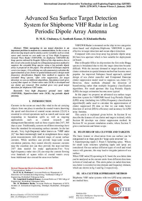 pdf advanced sea surface target detection system for shipborne vhf