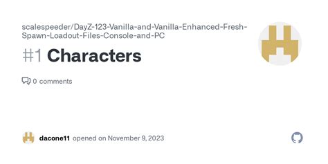 Characters · Issue 1 · Scalespeeder Dayz 123 Vanilla And Vanilla Enhanced Fresh Spawn Loadout