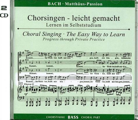 楽天ブックス 【輸入楽譜】バッハ Johann Sebastian マタイ受難曲 Bwv 244独語 バス・パート合唱練習用cd2