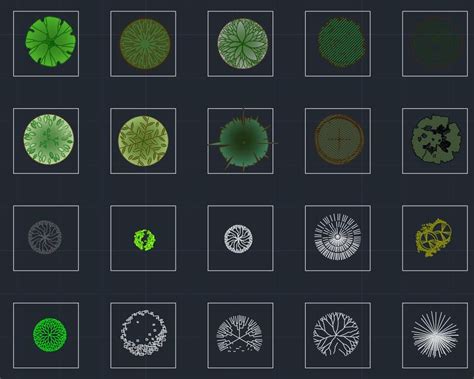 500 Tree Top View Collection DWG DXF Digital Files For Architects And Designers Etsy