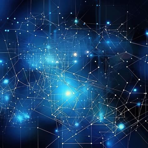 Premium Photo Blue Glowing Network Connections