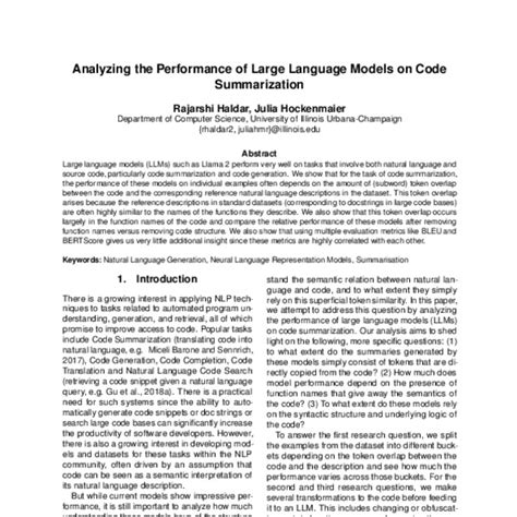 Analyzing The Performance Of Large Language Models On Code Summarization Acl Anthology