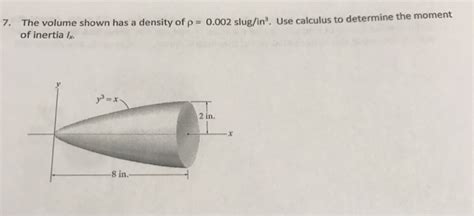 Solved P 0 002 Slug In3 Use Calculus To Determine The M The