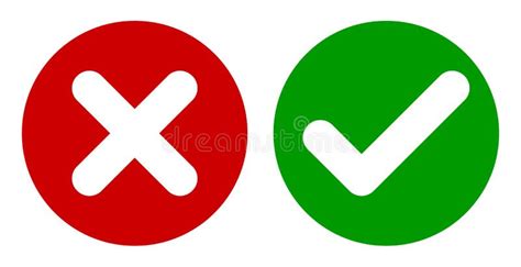 Cross Check Mark Icons Flat Round Buttons Set Stock Vector Illustration Of Icon Buttons