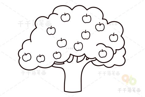 简笔画苹果树简单 卡通 大山谷图库