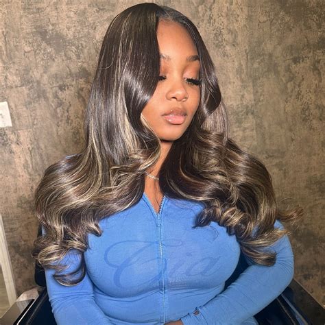 Middle Part Quick Weave🤍 Using 3 Bundles From Hautehairatl One Of Them Is The Pre Colored Dm