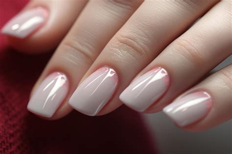 Premium Photo Classic French Nails