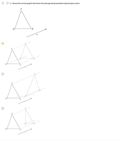 solved choose the correct graphic that shows the preimage