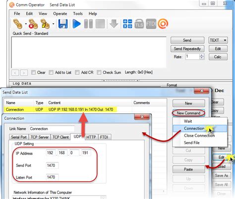 Comm Operator Send Data To Different Ports Continuously Serial Port