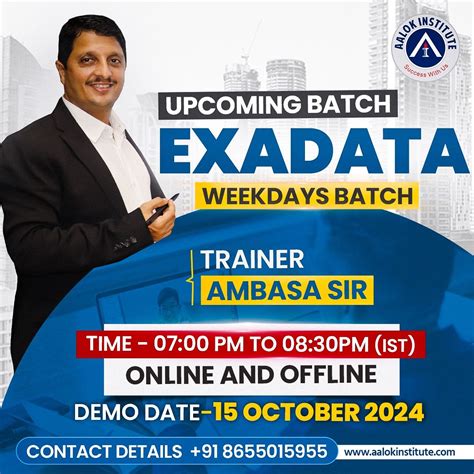 aalok institute on linkedin upcoming weekdays oracle exadata dba