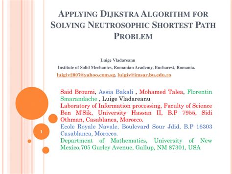 pdf applying dijkstra algorithm for solving neutrosophic shortest path problem