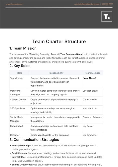 Free Team Charter Templates To Edit Online Print