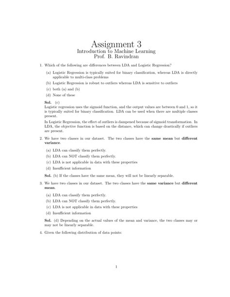 Machine Learning Assignment Lda Logistic Regression