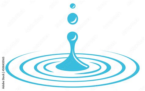Drop Ripple Effect Icon Blue Water Circles Stock Vector Adobe Stock