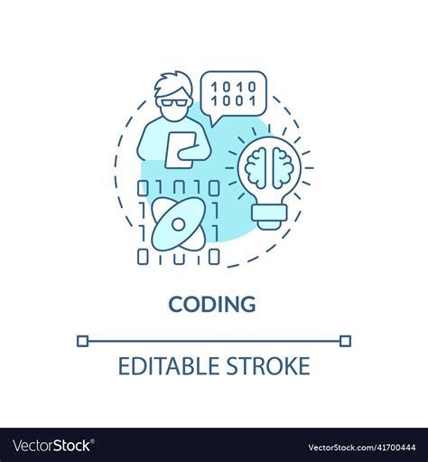 Coding Turquoise Concept Icon Royalty Free Vector Image