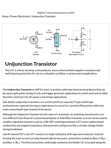 Unijunction Transistor And Ujt Relaxation Oscillator Pdf Unijunction Transistor And Ujt Relaxation Oscillator Pdf