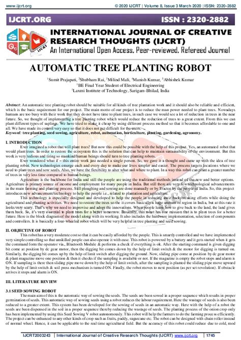 pdf automatic tree planting robot
