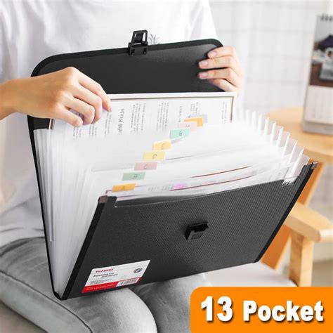 A4 Plastic Expanding Accordion File 13 Pockets Expanding File Folder Document Size Long Shopee