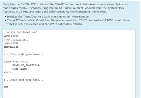 Using Comoa1 And Comoao Write Avr Assembly Code That