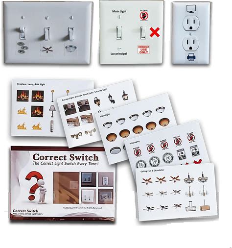 Riveeny 41pcs Light Switch Labels Icon Stickers Luminous