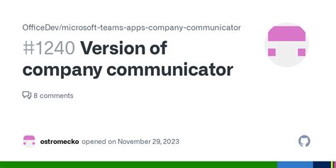 Version Of Company Communicator · Issue 1240 · Officedevmicrosoft Teams Apps Company