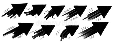A Set Of Dynamic Active Arrows On A White Screen Stock Illustration