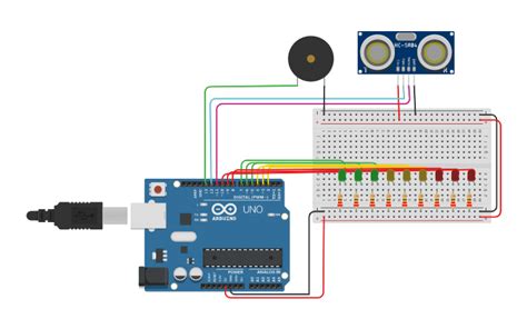 Circuit Design Sensor De Proximidad Tinkercad